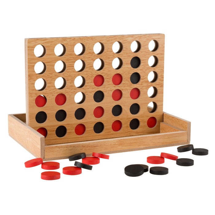 Hey! Play! Four in a Row Wooden Travel Game & Reviews | Wayfair
