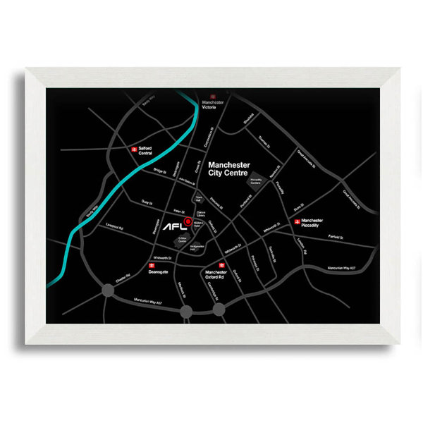 Williston Forge Manchester City Map - Single Picture Frame Art Prints ...