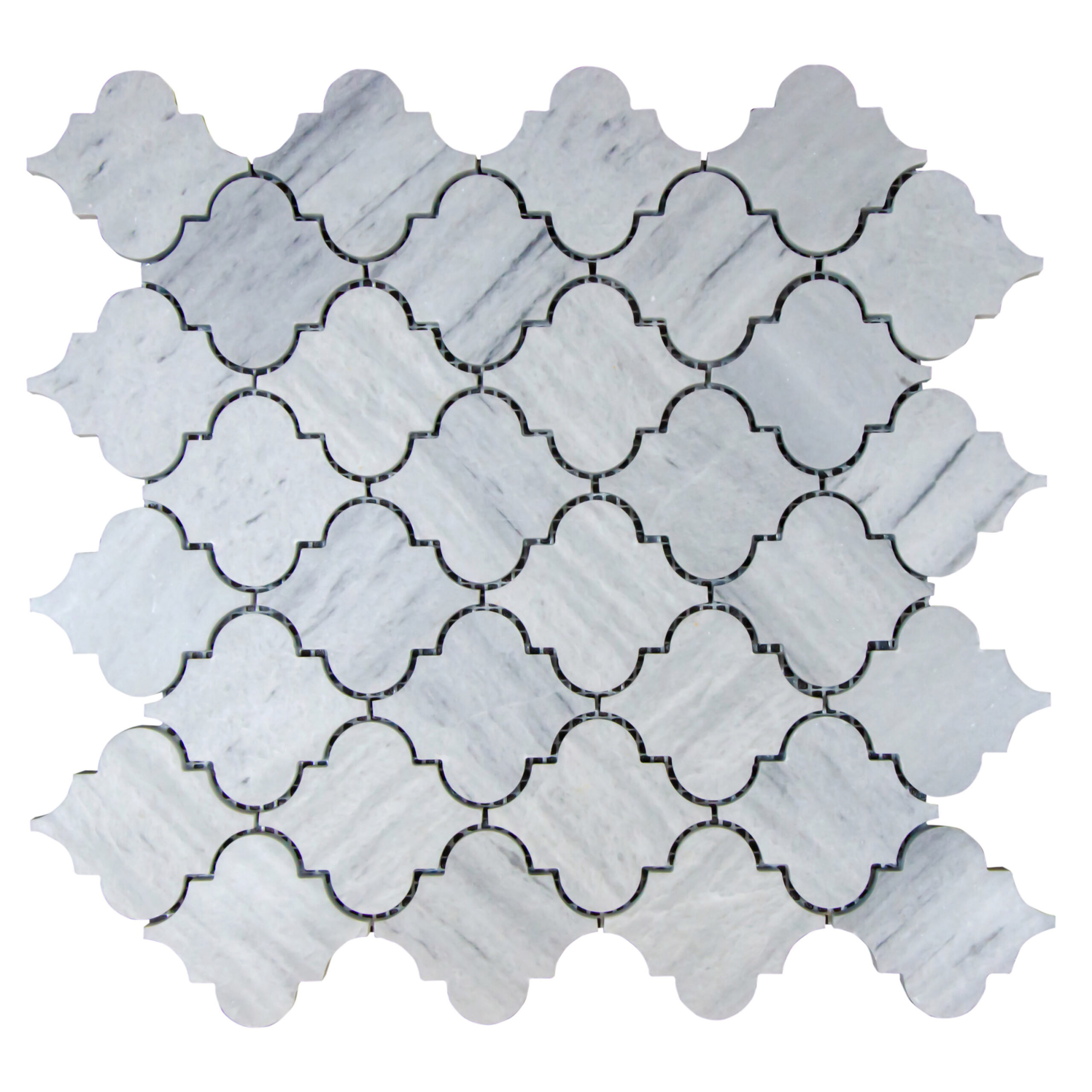Miletos Stone Collection 3" x 3" Marble Arabesque Mosaic Wall & Floor ...