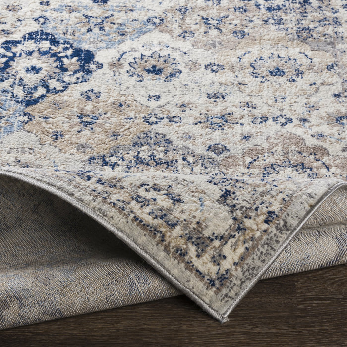 Alcott Hill® Dupras Performance Navy/Camel Rug & Reviews | Wayfair