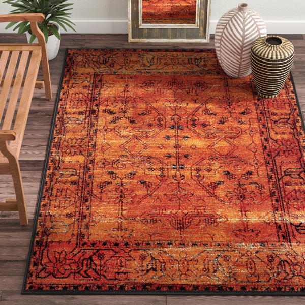 Lark Manor Scheinuk Oriental Area Rug in Orange & Reviews | Wayfair