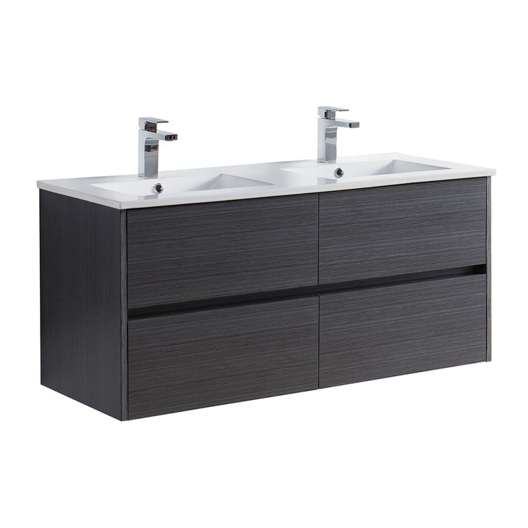 Blossom 48" Wall Mounted Double Bathroom Vanity with Sink | Wayfair