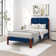 Latitude Run® Twin Solid Wood Upholstered Low Profile Platform Bed ...
