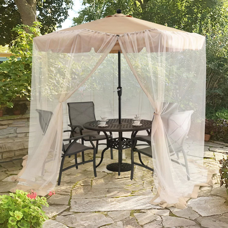 Arlmont & Co. 9FT-11FT Patio Umbrella Mosquito Netting | Wayfair