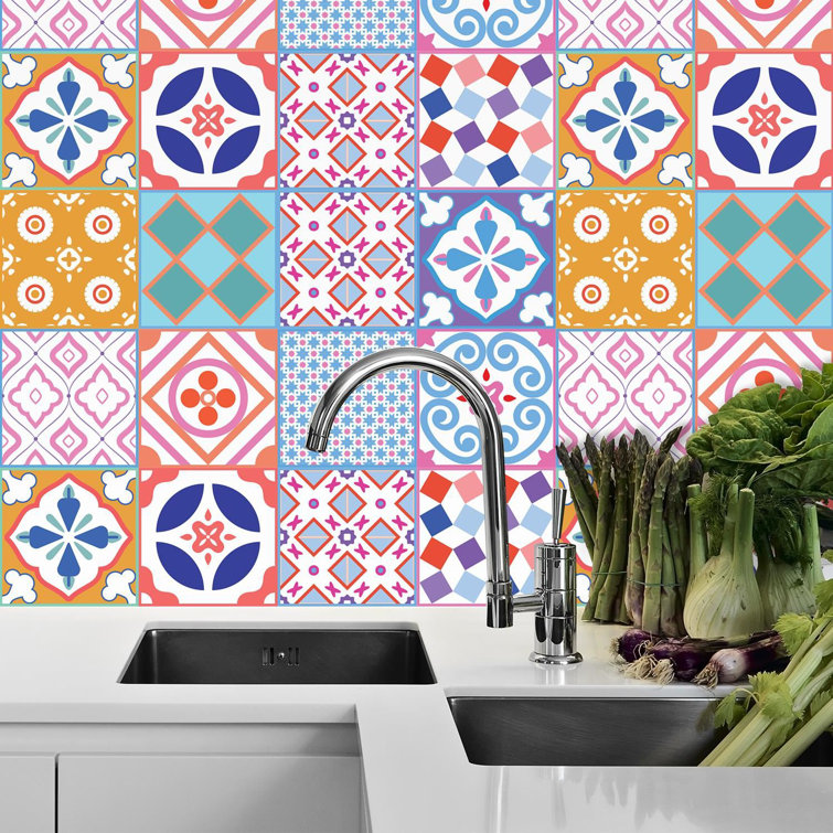 Blue Elephant 15cm x 15cm PVC Peel & Stick Mosaic Tile | Wayfair.co.uk