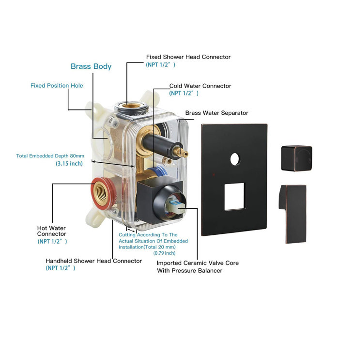 DFI Complete Shower System with Rough-in Valve & Reviews | Wayfair