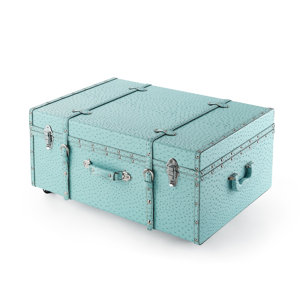 DormCo Texture Brand Trunk - Vibrant Aqua Ostrich | Wayfair
