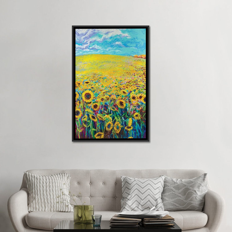 Red Barrel Studio® Sunflower Triptych Panel I by Iris Scott - Floater ...