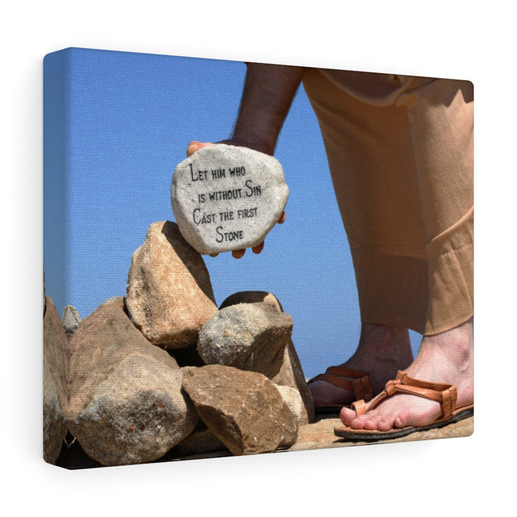 Trinx Cast The First Stone - Wrapped Canvas Textual Art | Wayfair