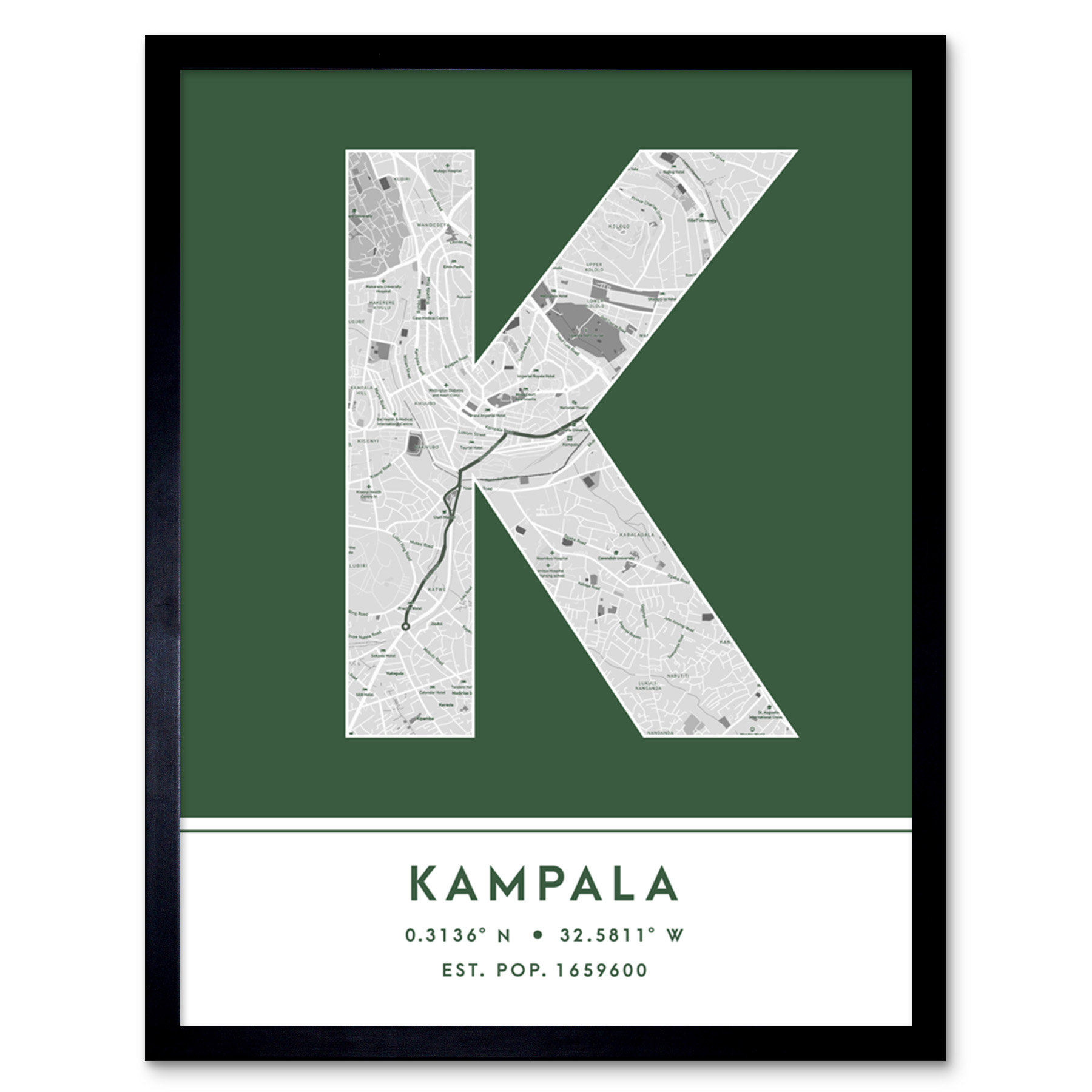 Wee Blue Coo Kampala City Map Kampala Green by Wee Blue Coo - Picture ...