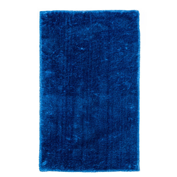 Ebern Designs Tarlton Faux Fur Cobalt Blue Rug & Reviews | Wayfair