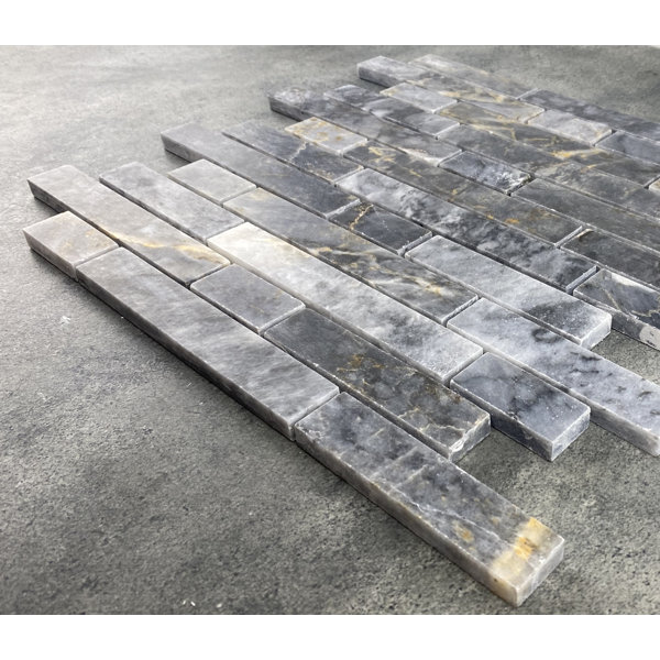 Miletos Stone Collection 1" x 1" Marble Linear Mosaic Sheet Wall ...