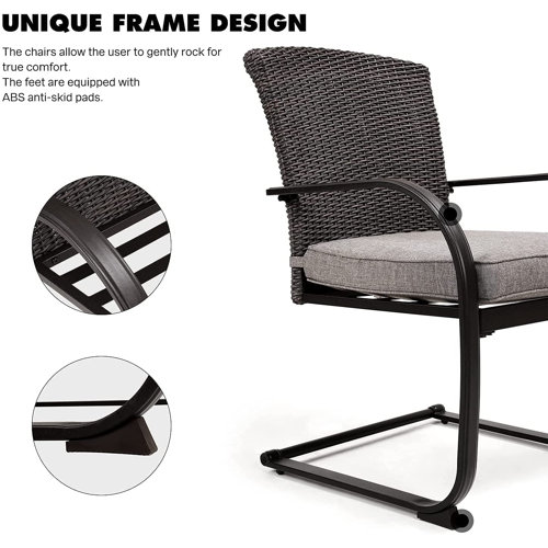 Grand Patio Outdoor Patio Seating Conversation Set Spring Motion Wicker ...