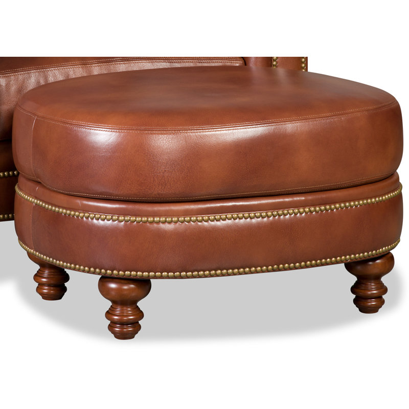 Bradington-Young Richardson Leather Ottoman | Wayfair