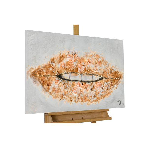 KUNSTLOFT Sweet Lips - Wrapped Canvas Painting | Wayfair.co.uk