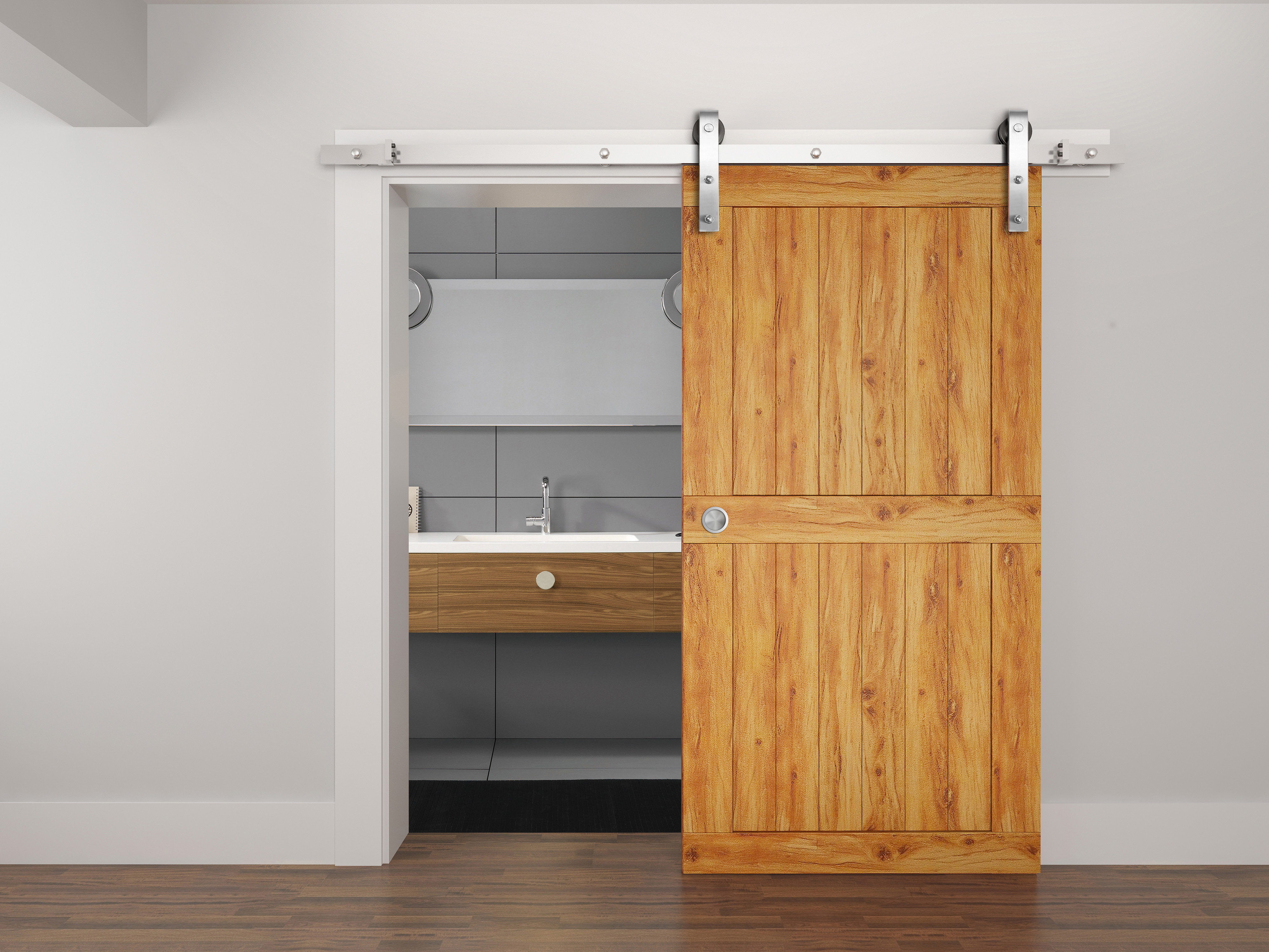 Penrod Hardware Premium Standard Single Barn Door Hardware Kit | Wayfair