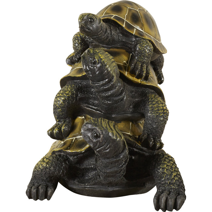 Design Toscano Three's A Crowd Stacked Turtle Statue & Reviews | Wayfair