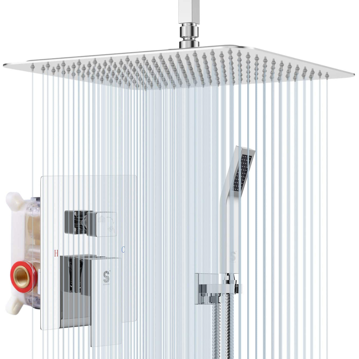 SR SUN RISE Luxury Complete Shower System with Rough-in Valve & Reviews ...