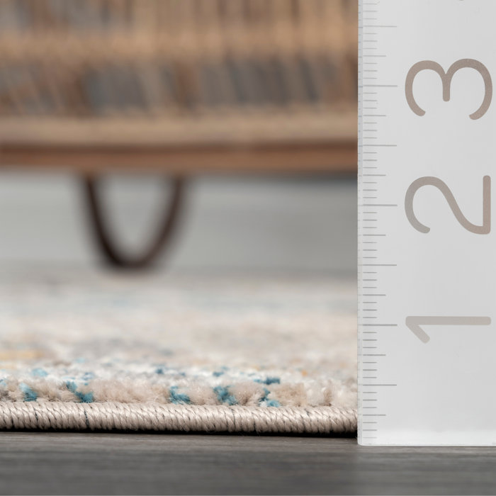 Ophelia & Co. Eugen Performance Beige/Blue Rug & Reviews | Wayfair