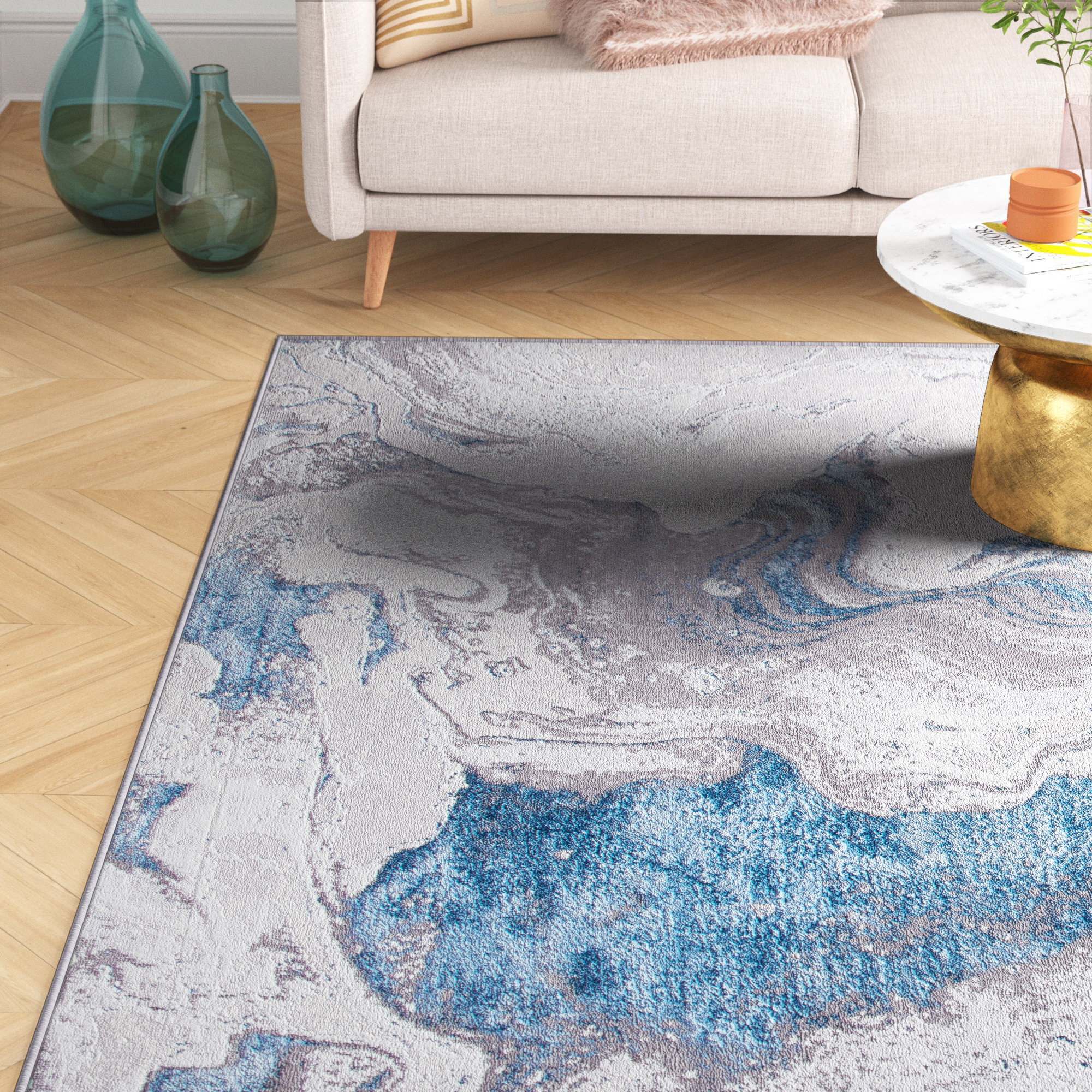 Mercury Row® Alfonzo Abstract Gray Area Rug & Reviews | Wayfair