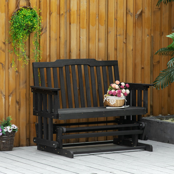 Lark Manor Outdoor Rocking Solid Wood Bench | Wayfair