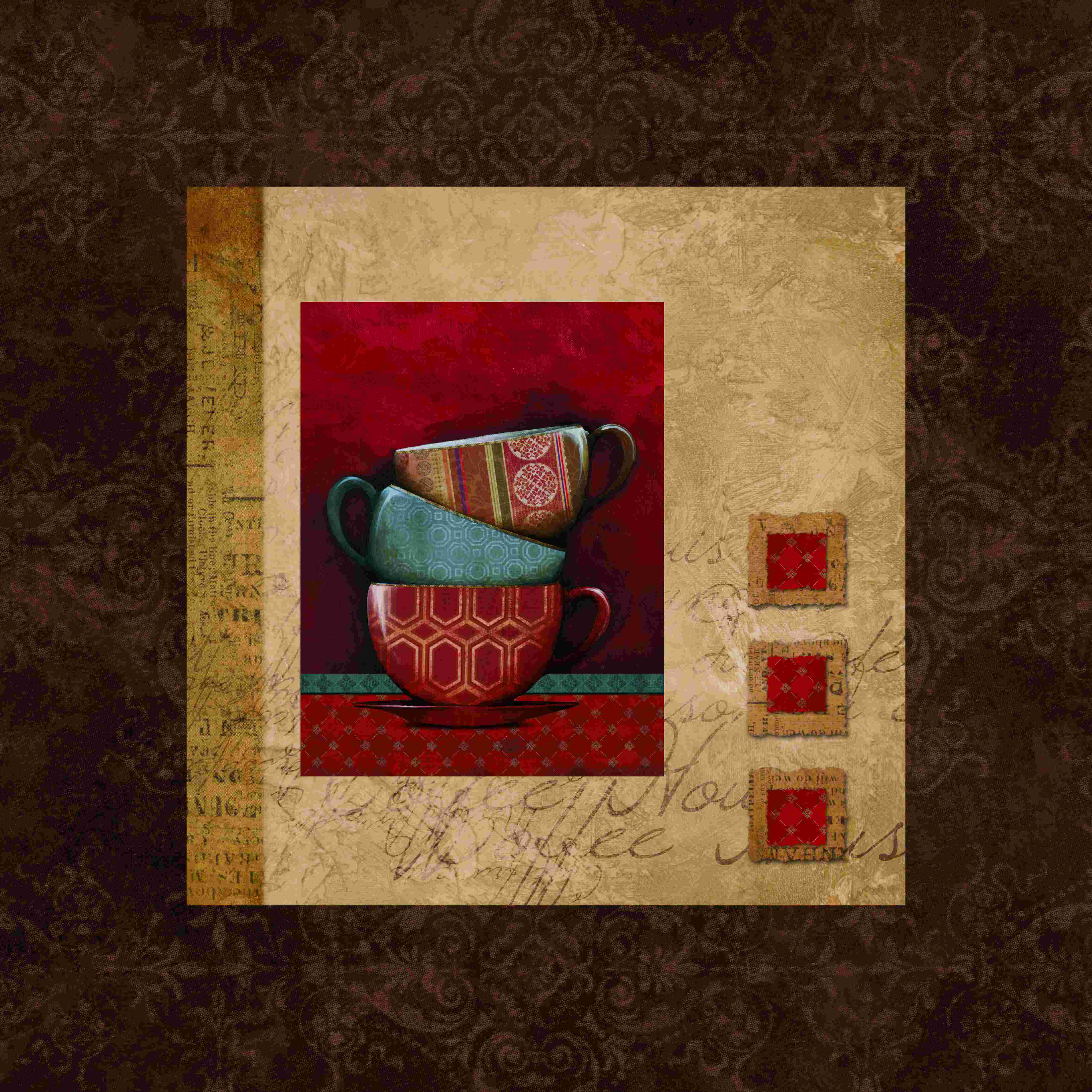 Charlton Home® Coffee Collage 1 - Wrapped Canvas Graphic Art | Wayfair