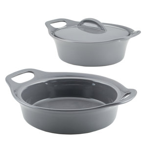 Rachael Ray Ceramic Casserole Bakers Set, Includes 1.5-Quart And 2 ...