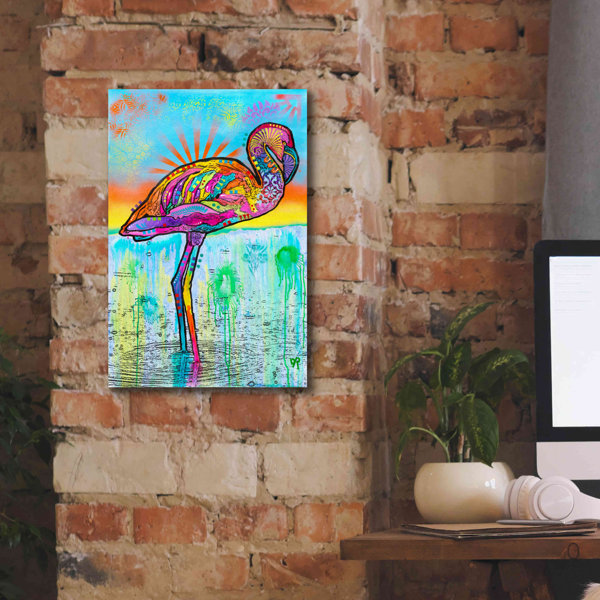 Bay Isle Home Epic Graffiti 'Pink Flamingo' By Dean Russo, Canva Pink ...