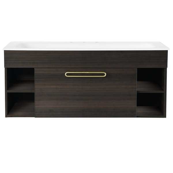 Ebern Designs Marqkitta Single Bathroom Vanity with Engineered Stone ...