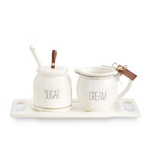 Mud Pie Bistro Serving 4 Piece Sugar and Creamer Set & Reviews | Wayfair