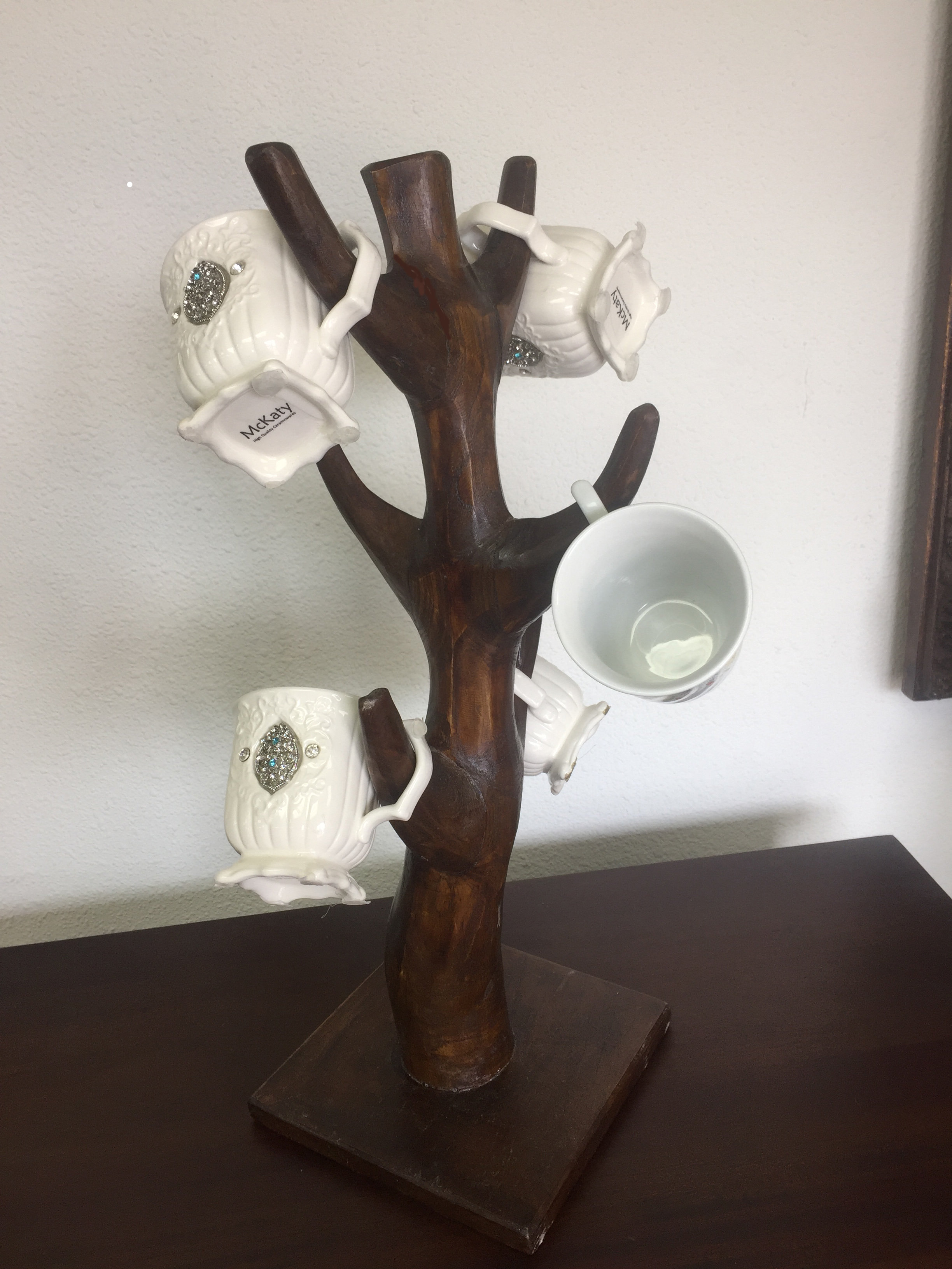 Brayden Studio® Katlyn Decorative Wooden Mug Tree & Reviews | Wayfair