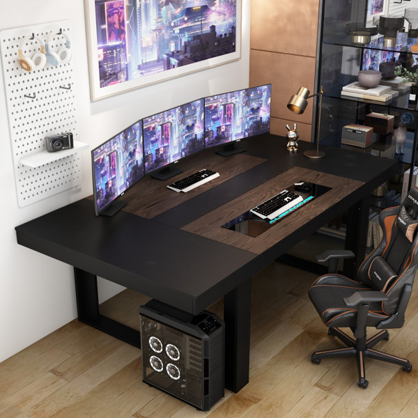 Latitude Run® Hassa 86.6'' Desk & Reviews | Wayfair
