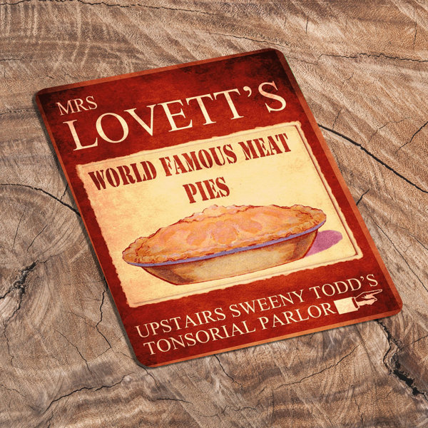 East Urban Home Kabri Mrs Lovetts World Famous Meat Pies Metal Signs ...