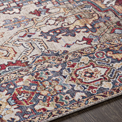 Mistana™ Albion Performance Blue/Red/Beige Rug & Reviews | Wayfair