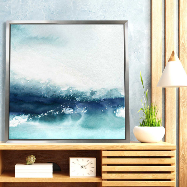 Orren Ellis Wispy Waves I by - Floater Frame Painting on Canvas | Wayfair
