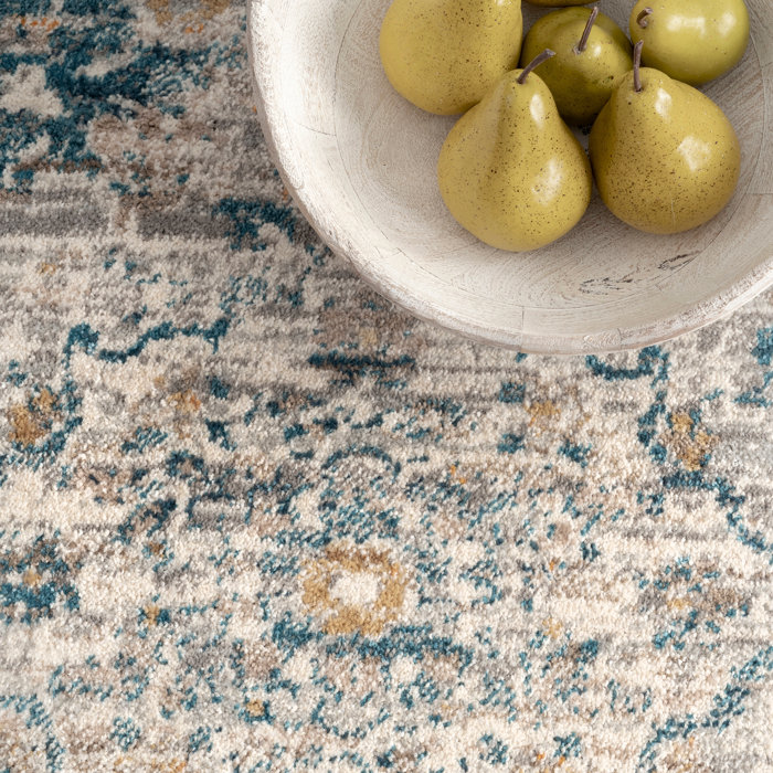 Ophelia & Co. Eugen Performance Beige/Blue Rug & Reviews | Wayfair