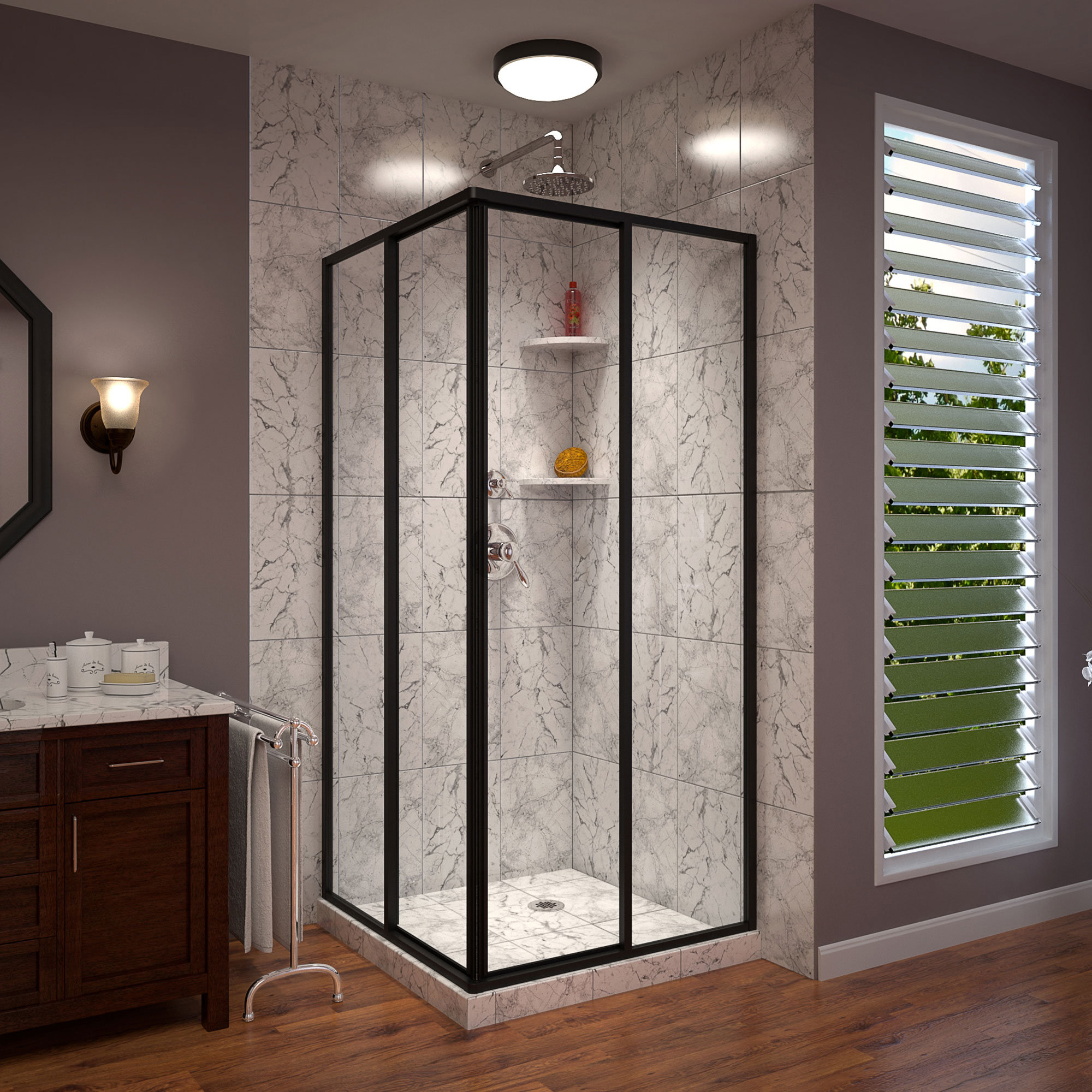 DreamLine Cornerview 40 5 X 72 Square Sliding Shower Enclosure Wayfair