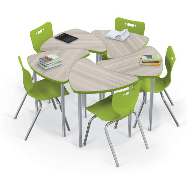 MooreCo 5 Student Hierarchy Shapes Collaborative Student Desk Chair ...