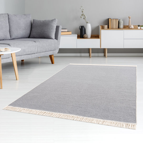 Brayden Studio Comburg Cotton Grey/Brown/Blue Rug | Wayfair.co.uk