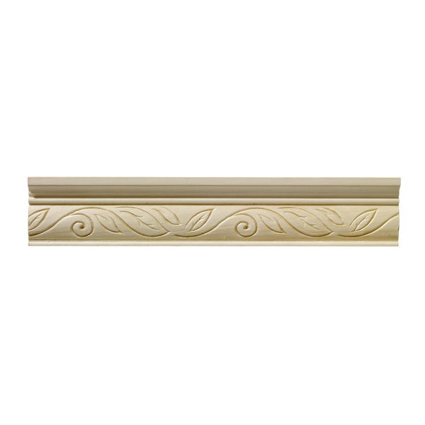 Ornamental Mouldings Hardwood Clean Scroll Moulding 2.25" H x 96" W x 0 ...