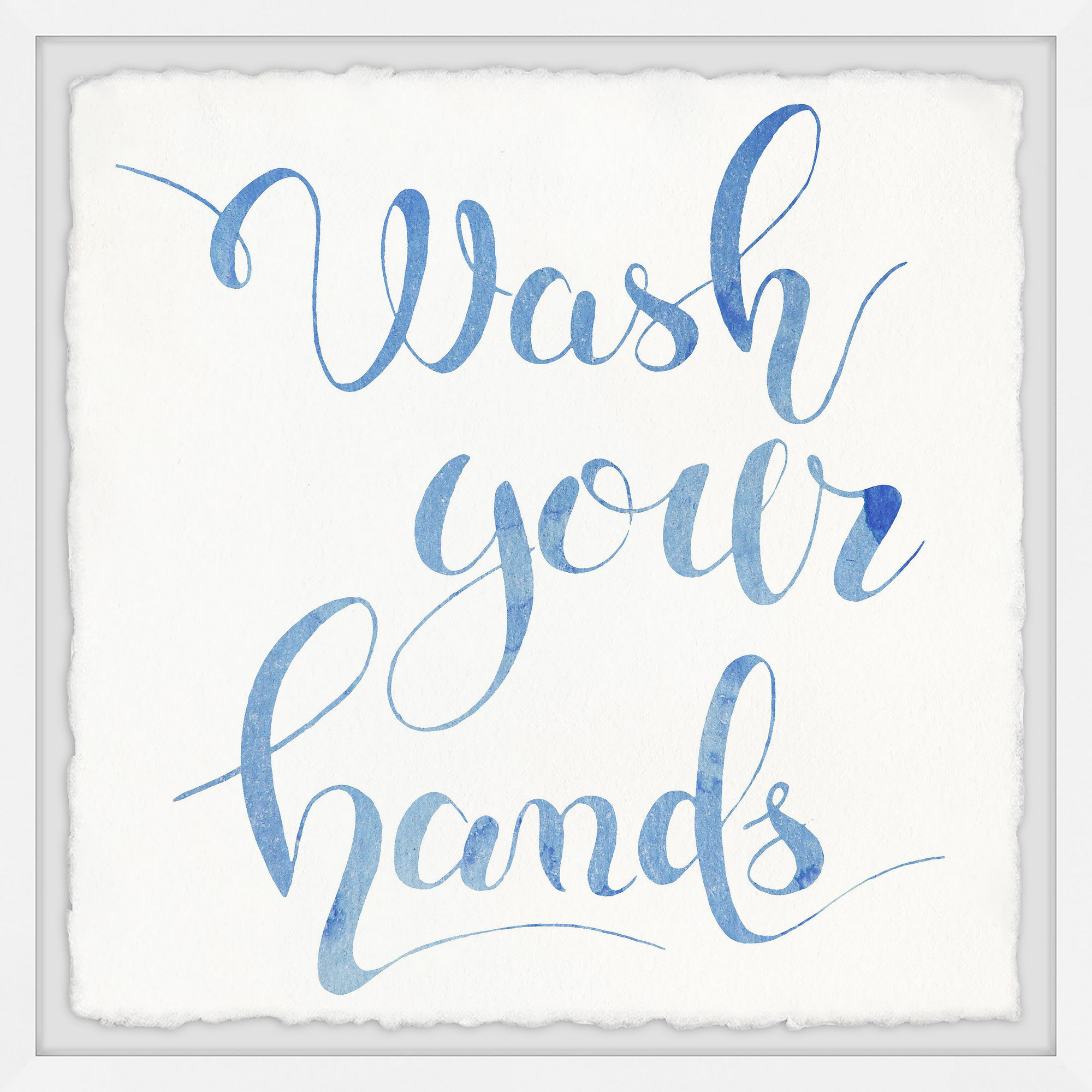Trinx Hand Wash Reminder Framed On Paper Textual Art | Wayfair