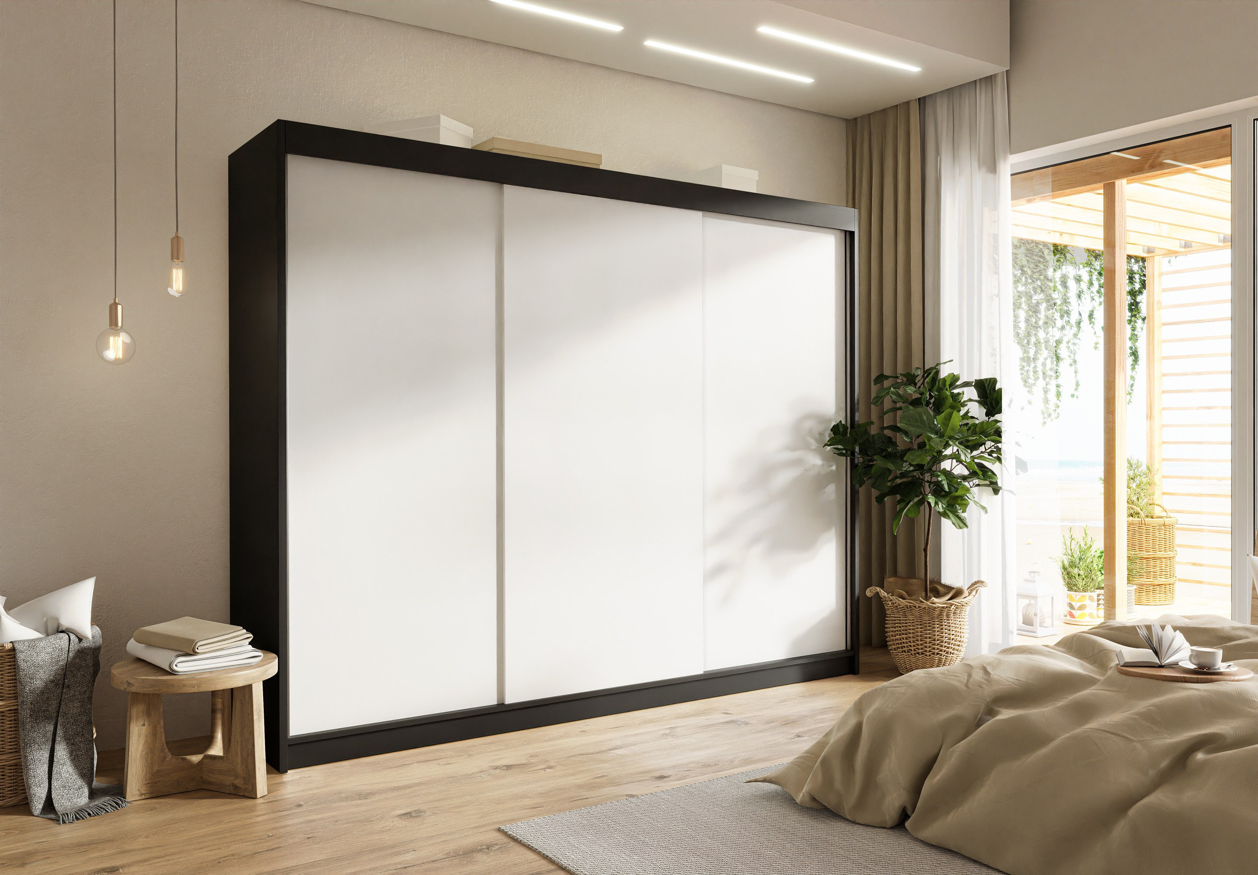 Latitude Run 3 -door sliding wardrobe Leilonnie 250cm | Wayfair.co.uk
