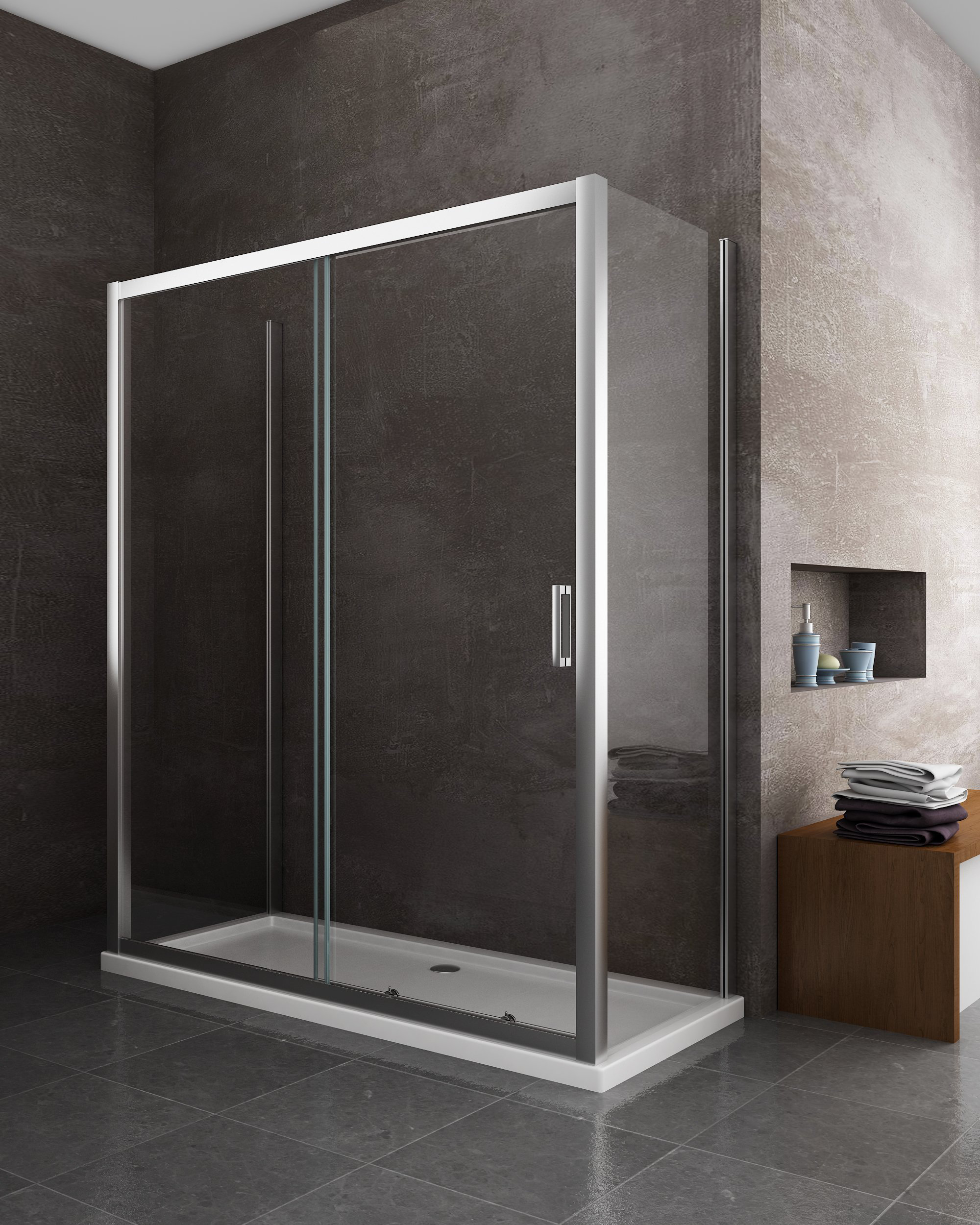 Ebern Designs GenysisRectangle Shower Enclosure - 1600 x 675 mm ...