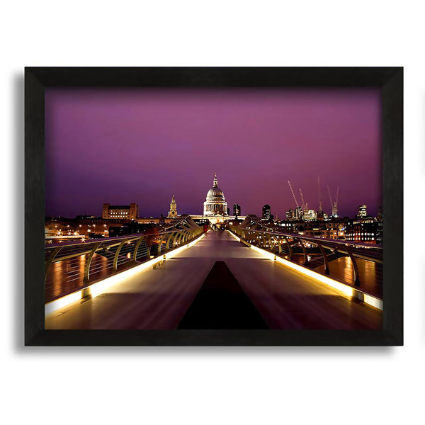 Ebern Designs Millennium Bridge London - Picture Frame Photograph on ...