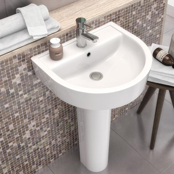 Hudson Reed Luna 450Mm White Vitreous China U-Shaped Full Pedestal ...