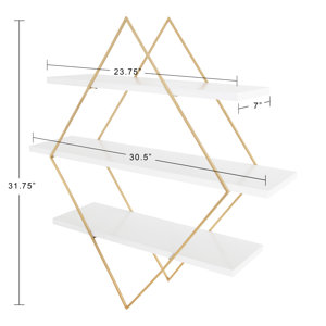 Everly Quinn Varner 3 Piece Diamond Floating Shelf & Reviews | Wayfair