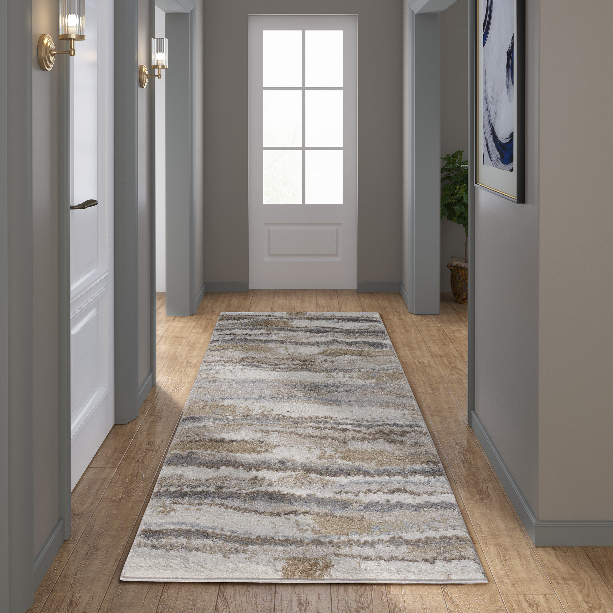 Madison Park Riley Watercolor Abstract Stripe Area Rug & Reviews | Wayfair