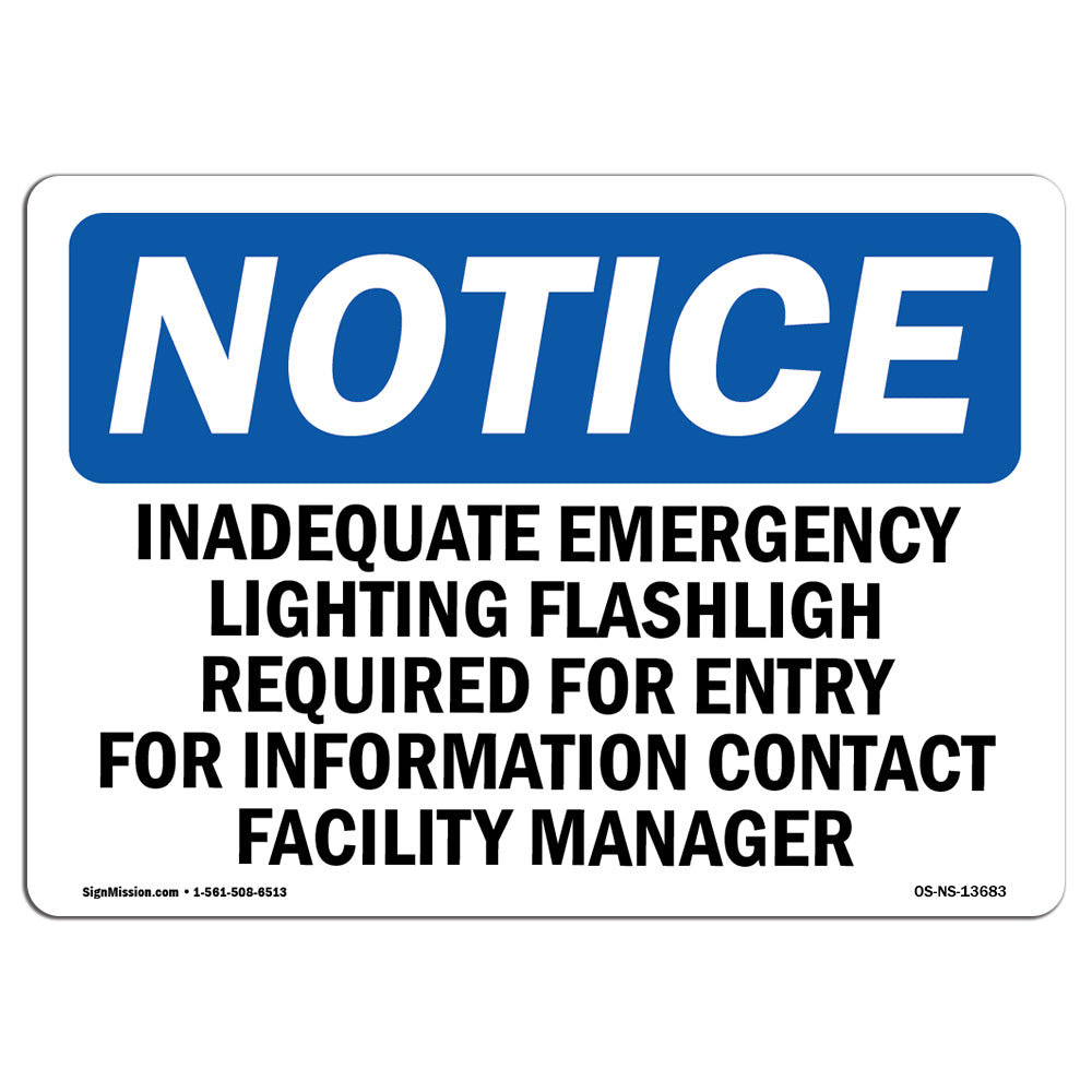 SignMission Inadequate Emergency Lighting Flashlight Sign | Wayfair