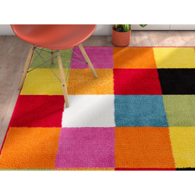 Isabelle & Max™ Bright Squared Geometric Red/Blue/Yellow Kids Area Rug ...