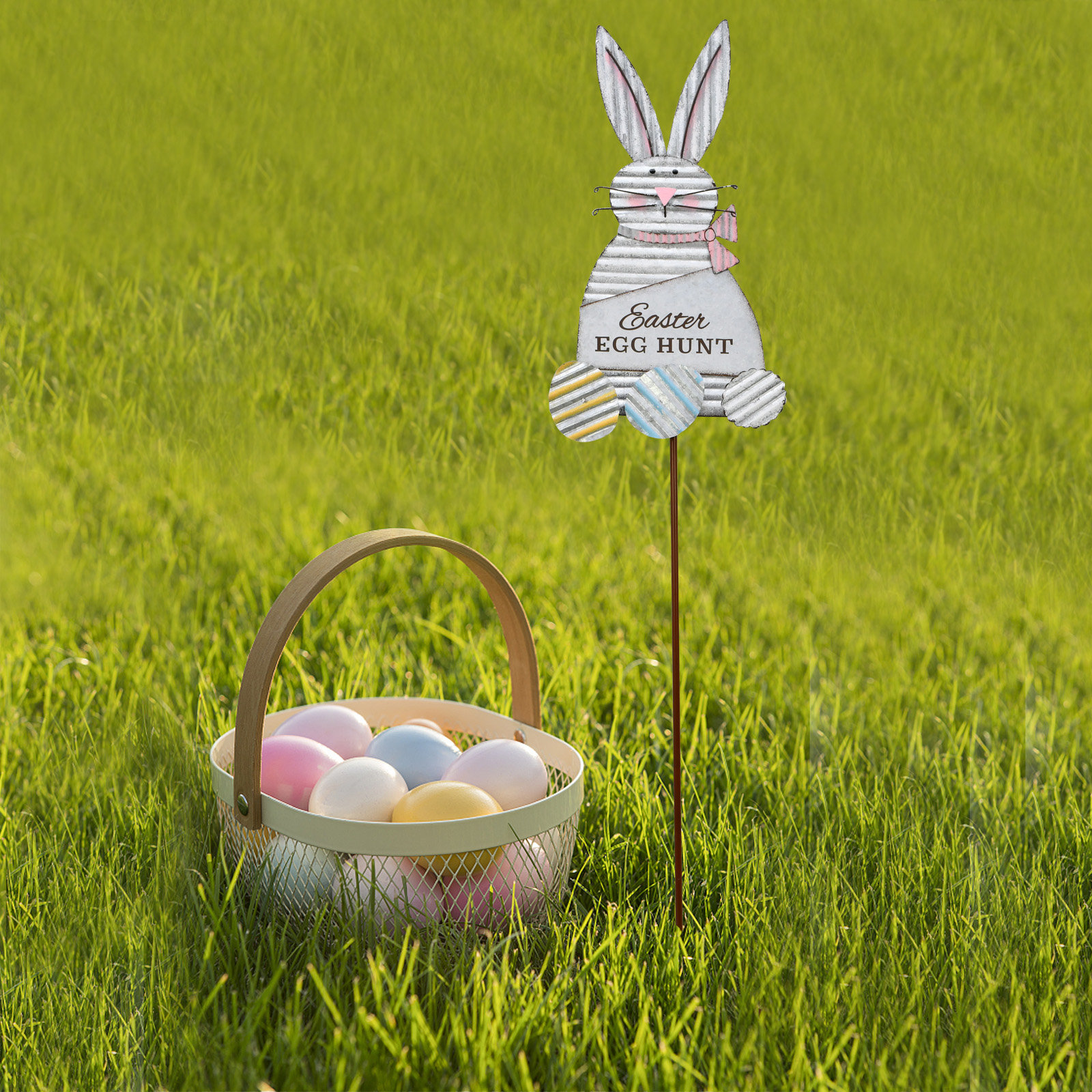 Arlmont & Co. Metal Easter Bunny Garden Stake | Wayfair